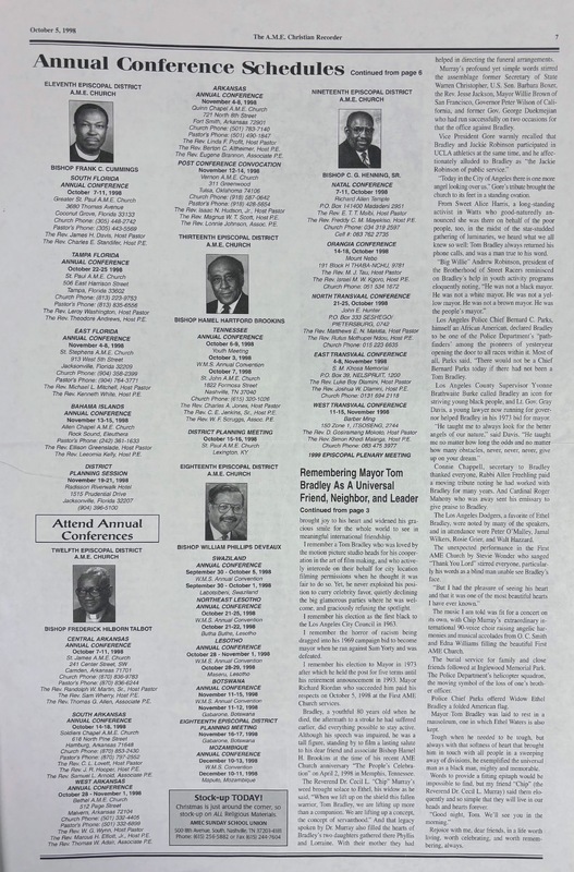 October 5, 1998 · AME-Digital Archives